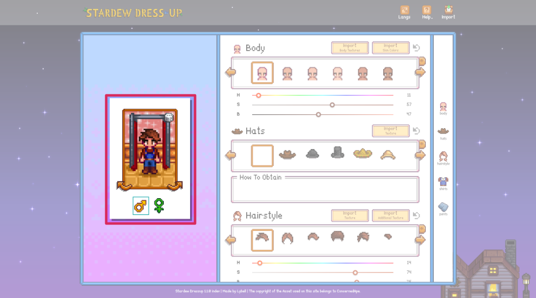 GitHub - lybell-art/stardew-dressup: Stardew farmer customize simulator