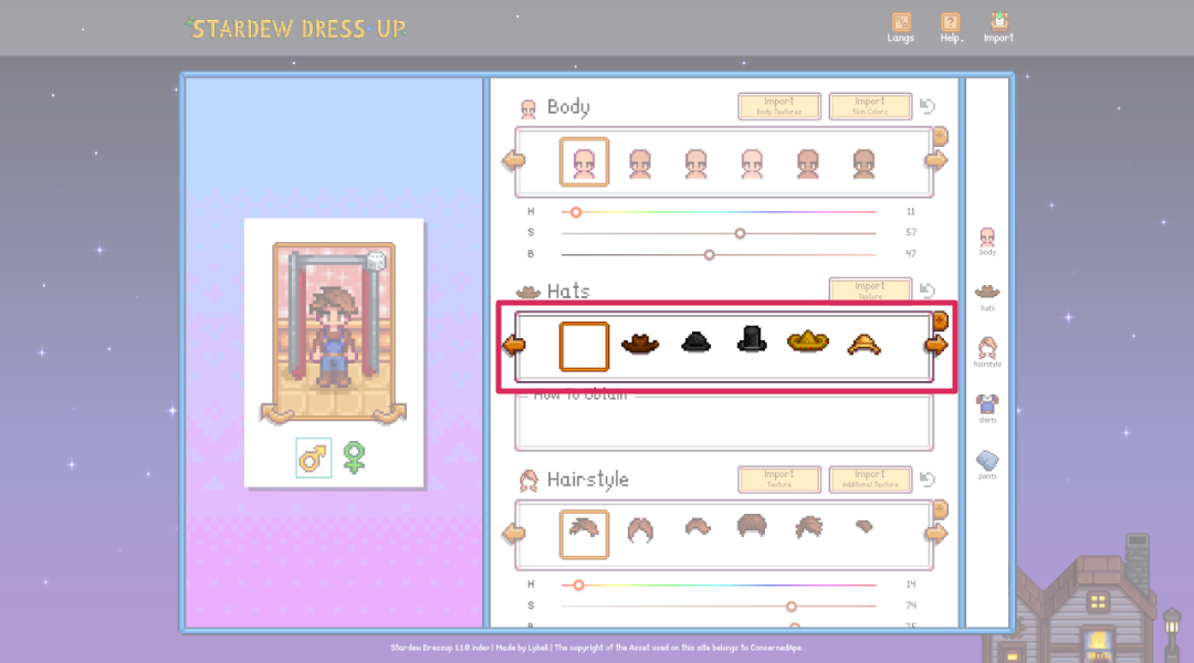 GitHub - lybell-art/stardew-dressup: Stardew farmer customize simulator